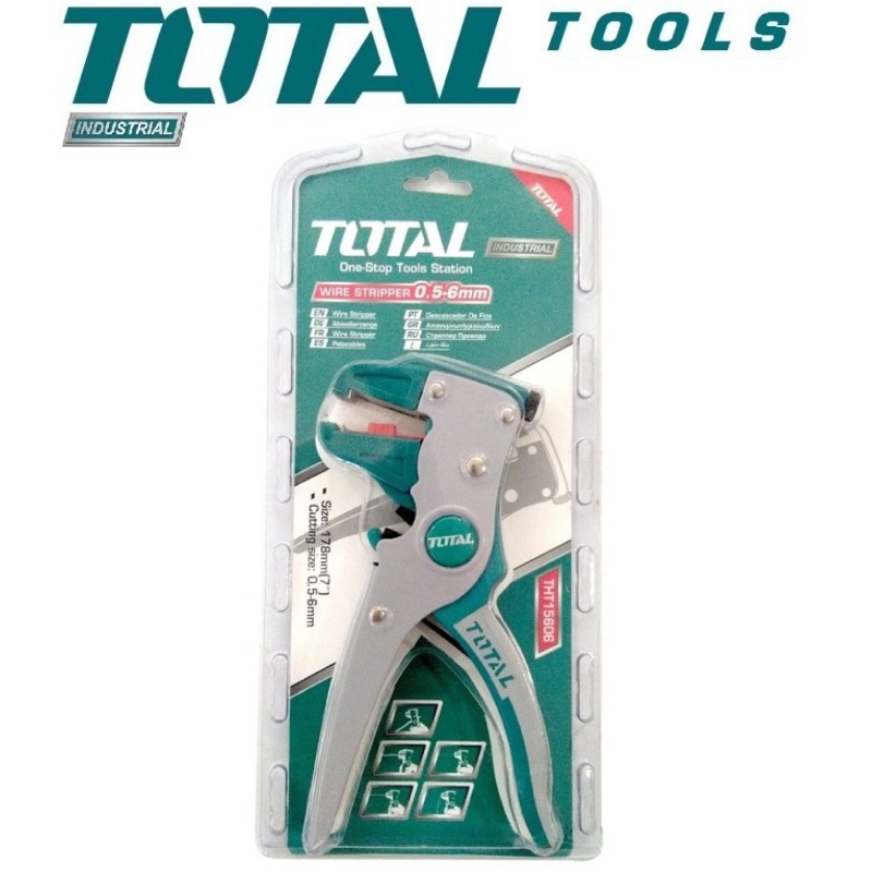 TOTAL คีมปอกสายไฟ อัตโนมัติ ขนาด 7 นิ้ว รุ่น THT15606 ( Wire Stripper ...