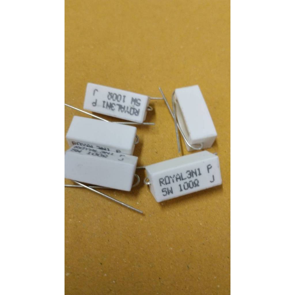 0001319 ตัวต้านทาน Rกระเบื้อง 5 W Resistor 100 Ω (โอห์ม) เเพ็ค 5 ตัว | Shopee Thailand