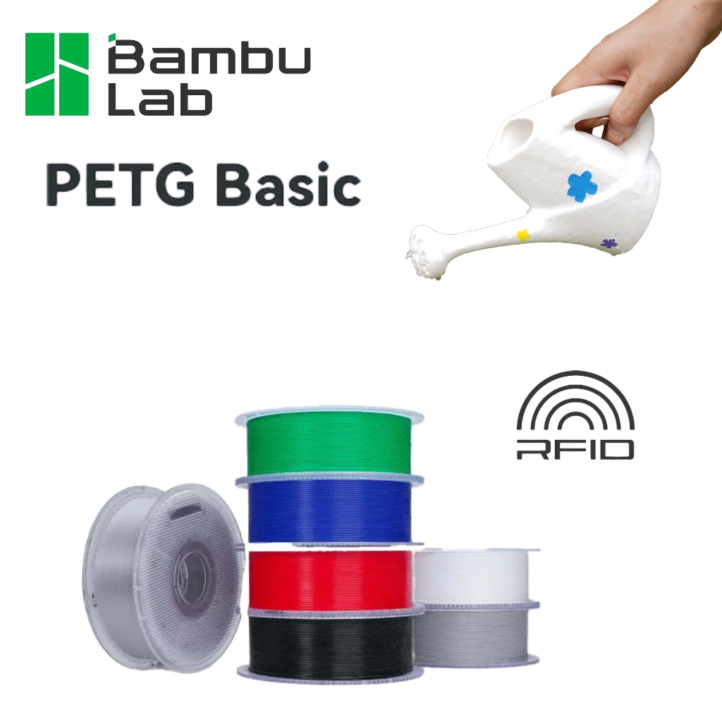 Bambu Lab PETG Basic with Spool Filament วัสดุการพิมพ์ 3 มิติ มันวาวสูง สีสัน ทนต่อแดด กันน้ำ ...