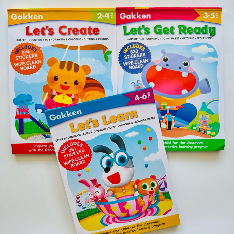 Gakken Activity Book Let's Create,Let's Get Ready,Let's Learn,Ages:2-6 ที่โด่งดังที่สุดในประเทศ ...