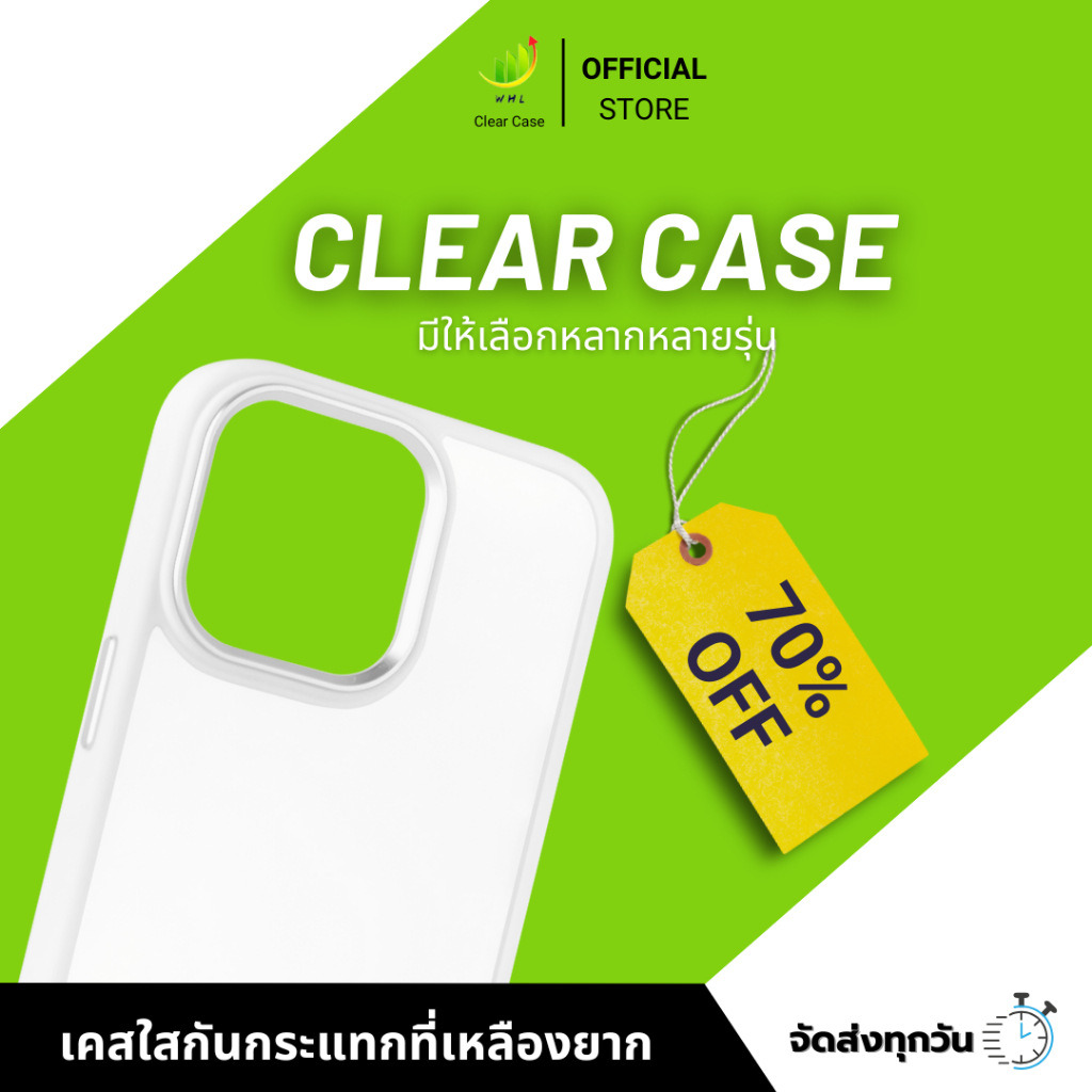 เคส PC+TPU ใสกันกระแทก สำหรับ iPhone 16 16Plus 16Pro 16Pro Max 15 15Pro 15Plus 15Pro Max 14 ...