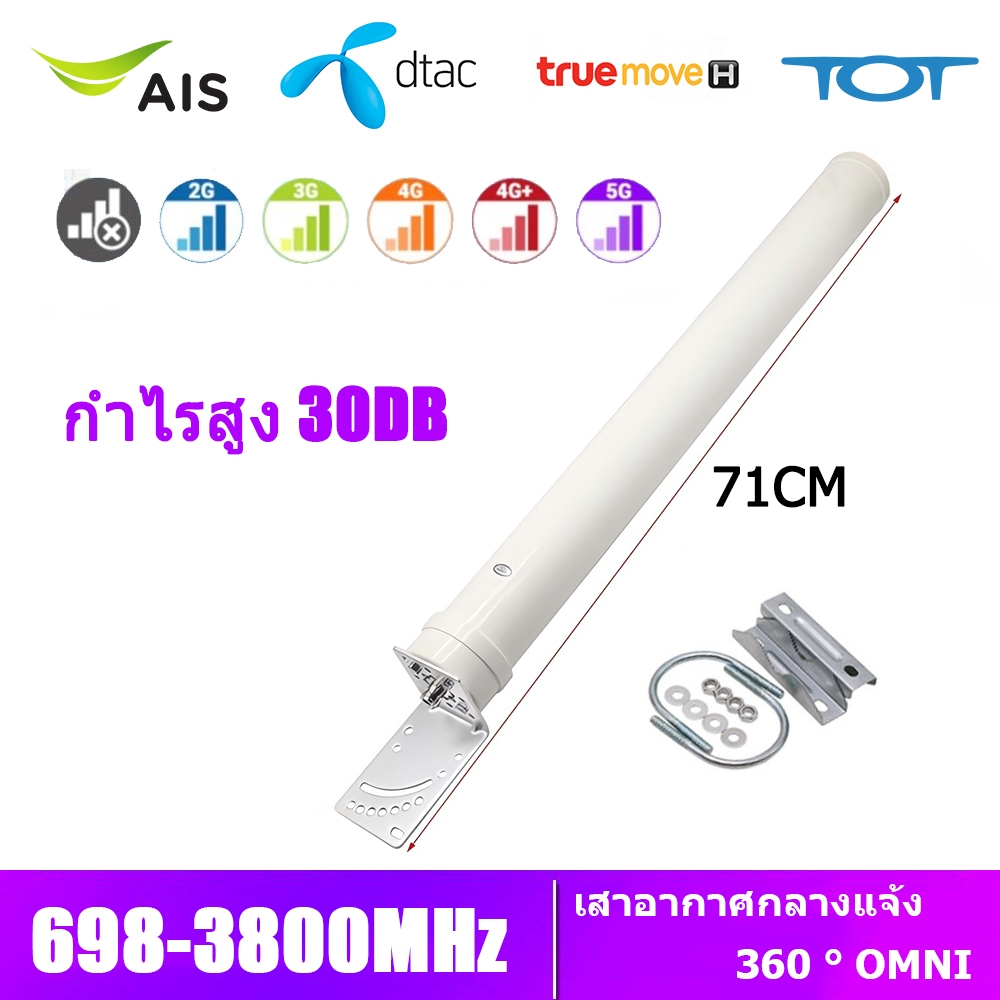 30dBi 71CM 698-3800MHz เสาอากาศ 2G 3G 4G 5G เสาอากาศระยะไกล Omni ...