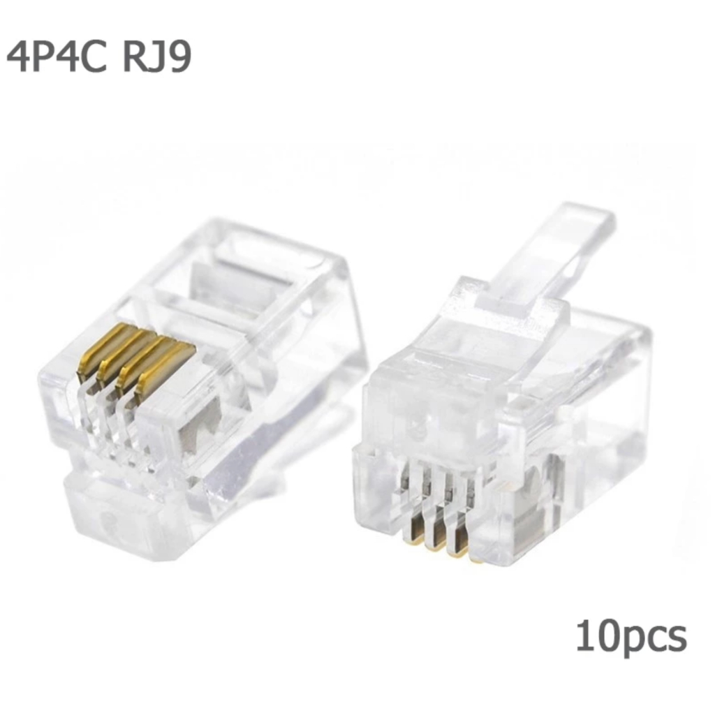 4P4C RJ9 โทรศัพท์เชื่อมต่อ 4-Core Audio Connector 4 สายปลั๊ก 10pcs | Shopee Thailand