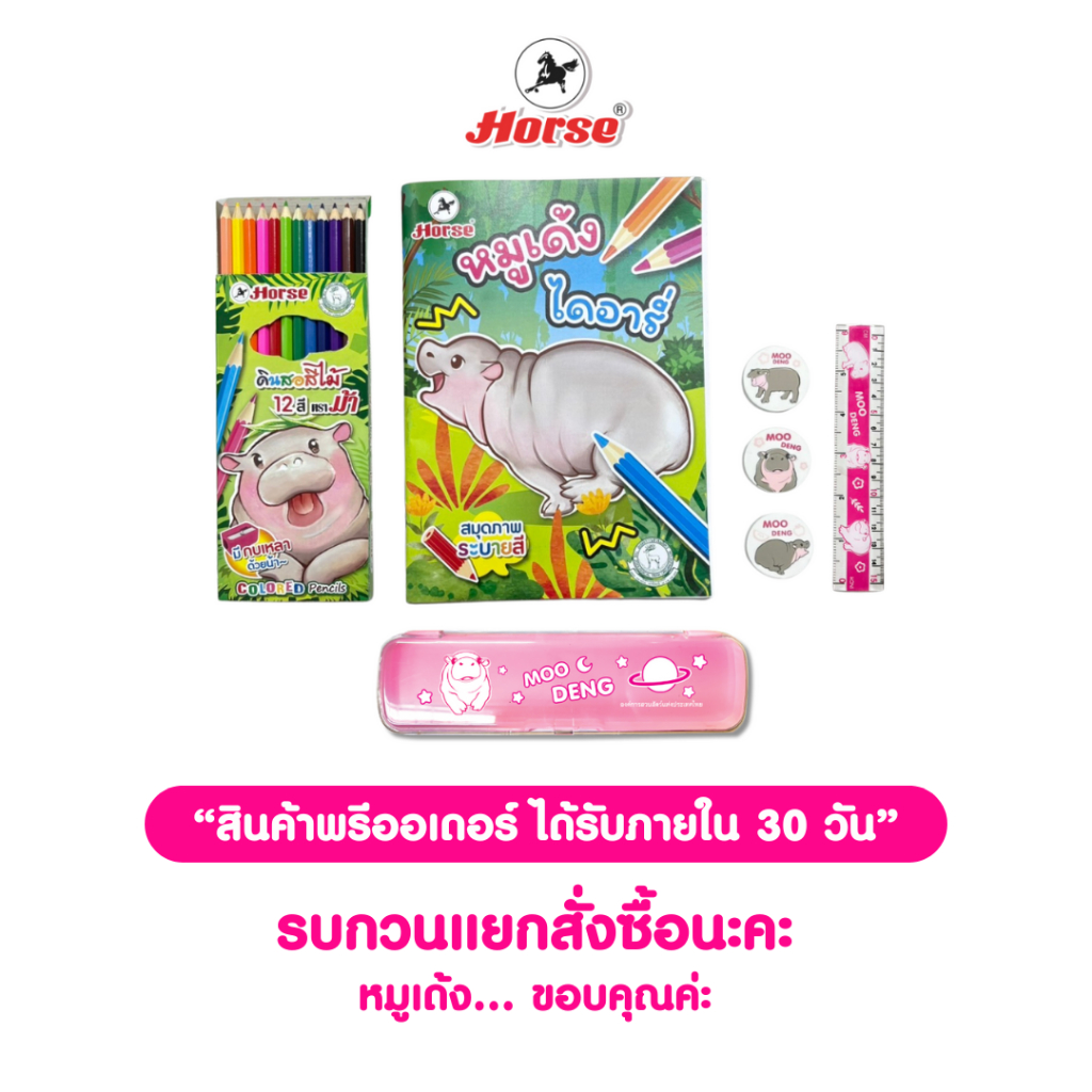 [พรีออเดอร์ รอสินค้า 30 วัน] Moodeng X Nanmee ชุดเซ็ทสมุดภาพระบายสีน้อง ...