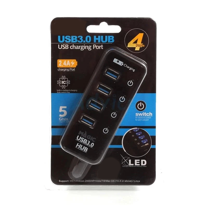 (พร้อมส่ง) MAGIC 4 Port USB HUB v3.0 + USB Charger 1P MAGIC Model MT-26 | Shopee Thailand