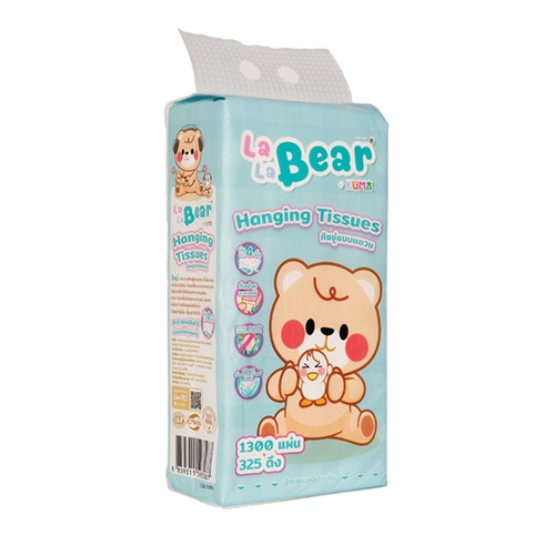 Lala bear กระดาษทิชชู่แบบแขวน 1300 แผ่น Lala bear by KUMA อ่อนนุ่ม หนา4 ...