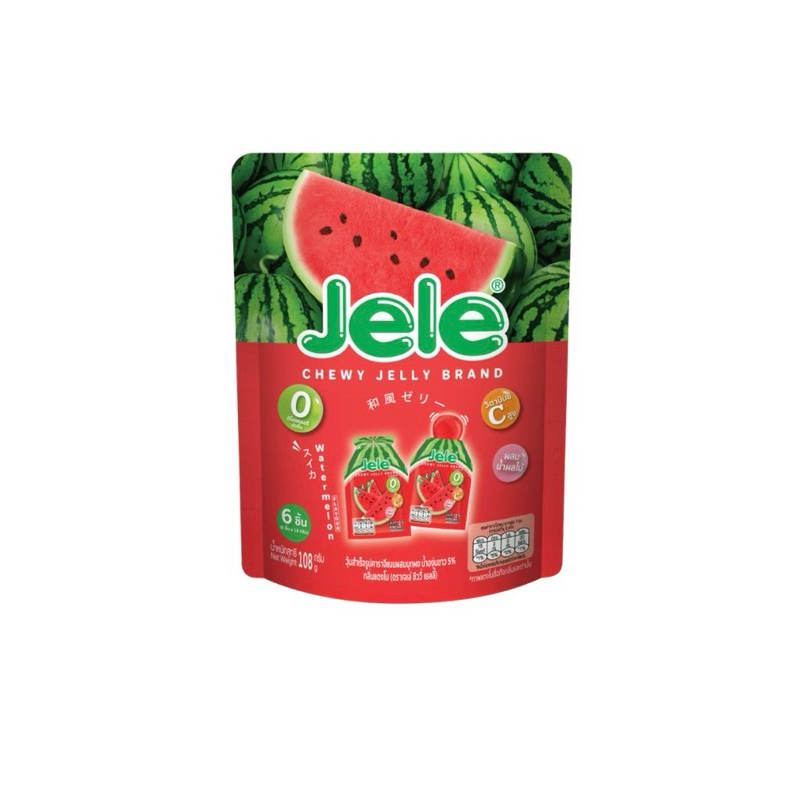 เจเล่ชิววี่เยลลี่ผสมบุกแตงโม 108 กรัม Jele Chewy Jelly Watermelon Flavor | Shopee Thailand