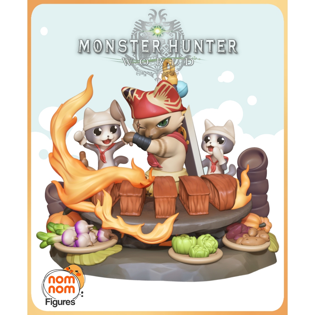 Chibi Meowscular Chef - Monster Hunter [โมเดลเรซิ่นไม่ทำสี] | Shopee ...