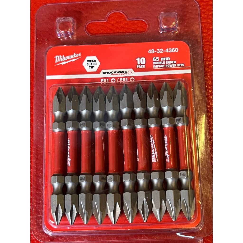 MILWAUKEE NO.48-32-4360D Screw Driver Bit Double End PH1 x 65 mm. ดอกไข ...