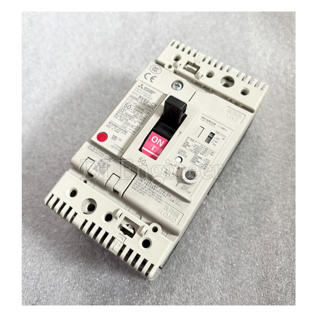 Breaker ELCB NV63-CV 3P 50A 100-440Vac "Mitsubishi" พร้อม terminal ...