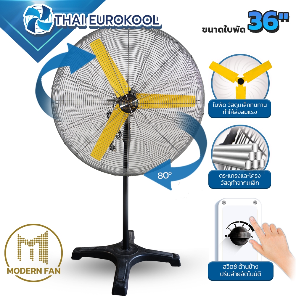 Thai Eurokool พัดลมอุตสาหกรรมตั้งพื้น รุ่น BS-25 ขนาดใบพัด 36 นิ้ว ...
