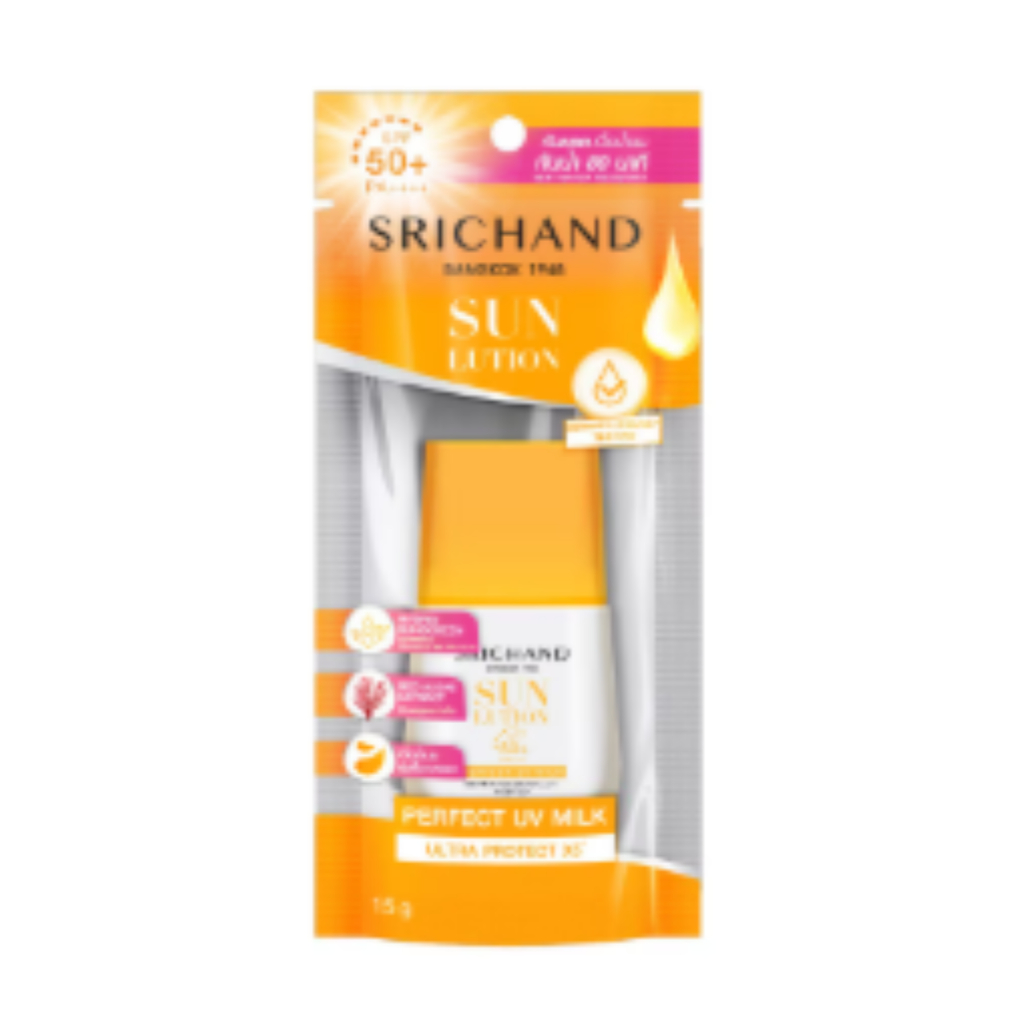 Srichandศรีจันทร์ ซันลูชั่น เพอร์เฟค ยูวี มิลค์ SPF50+ PA++++ 15ml | Shopee Thailand