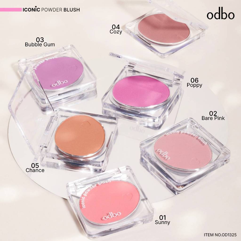 บลัชออนเนื้อฝุ่น โอดีบีโอ ไอโคนิค พาวเดอร์ บลัช ODBO ICONIC POWDER BLUSH OD1325 | Shopee Thailand