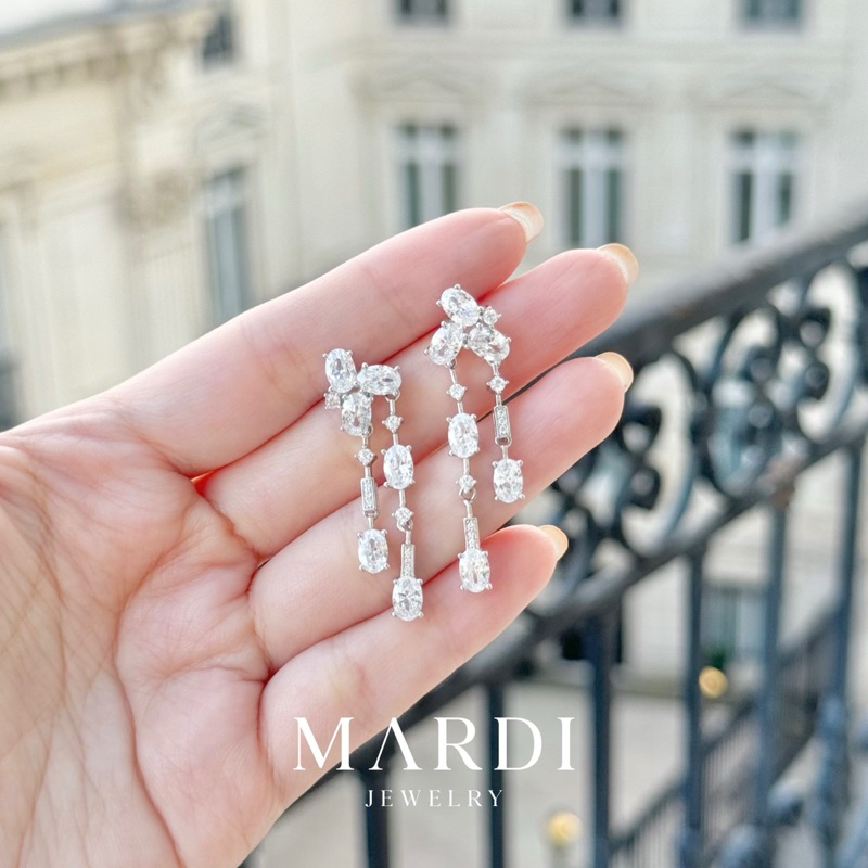 Mardi Jewelry ต่างหูเงินแท้ 925 ต่างหูออกงาน Marry Ovalry Earrings ต่าง ...
