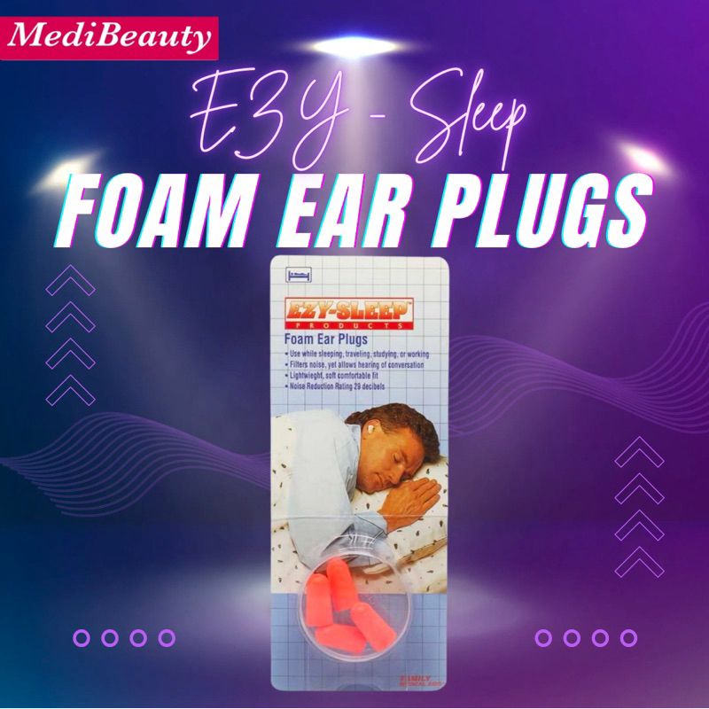 EZY-SLEEP ที่อุดหูแบบโฟม 2 คู่ Foam Ear Plugs กันเสียงกรน | Shopee Thailand