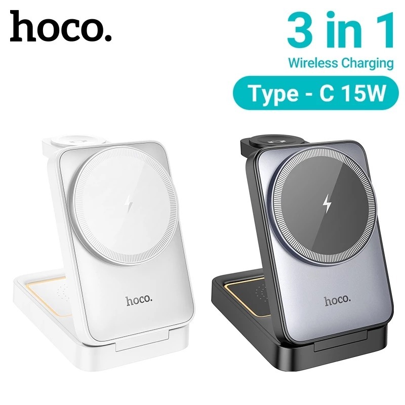 Hoco CQ21 Wireless Charger 3in1 แท่นชาร์จไร้สายแม่เหล็ก 15W Qi Wireless ...