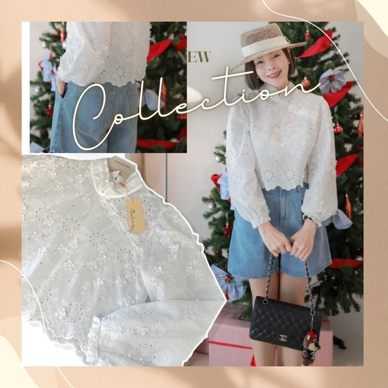chaline เสื้อแขนยาวคอจีน ผ้าคอตตอนเนื้อนุ่ม | Shopee Thailand