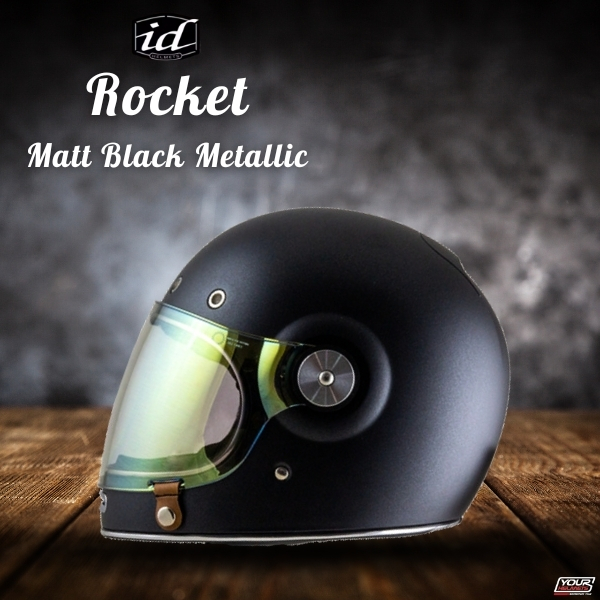 ฟรี!! ชิลด์+ผ้าบัฟ // หมวกกันน็อค ID HELMETS รุ่น ROCKET - สีดำด้าน ...