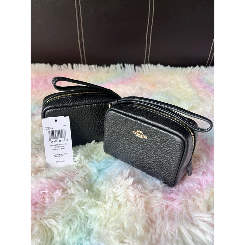 Coach CW906 กระเป๋าใส่บัตร ใส่เหรียญ ใส่แบงค์พับครึ่ง สีดำล้วน น้องปุ๊ ...