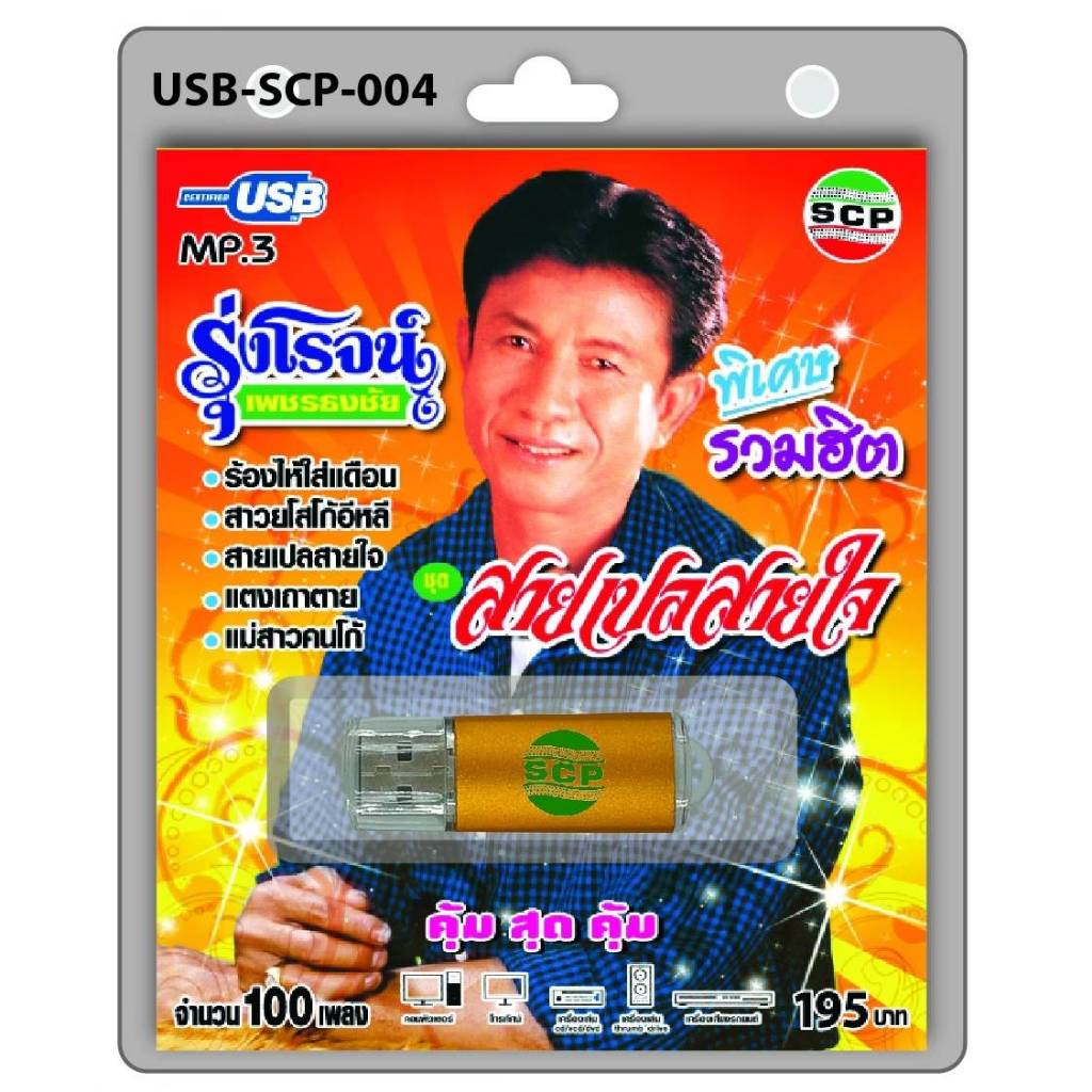 รุ่งโรจน์ เพชรธงชัย สายเปลสายใจ USB-SCP-004 USBเพลง MP3 100 เพลง เพลงUSB แฟลชไดร์ฟเพลง | Shopee ...