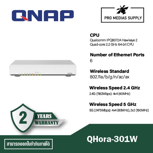 QNAP QHora-301W Next-Generation Wi-Fi 6 Dual-port 10GbE SD-WAN Router ...