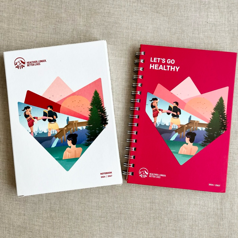 📕เล่มใหม่ New Notebook สมุดจดบันทึก พร้อมกล่อง AIA ประจำปี 2024 ...