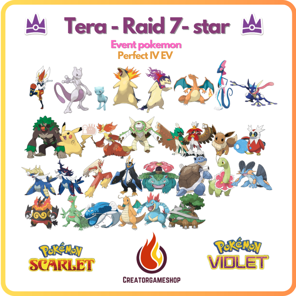 Pokemon Scarlet & Violet Tera raid 7 star**** Event pokemon**** New ...