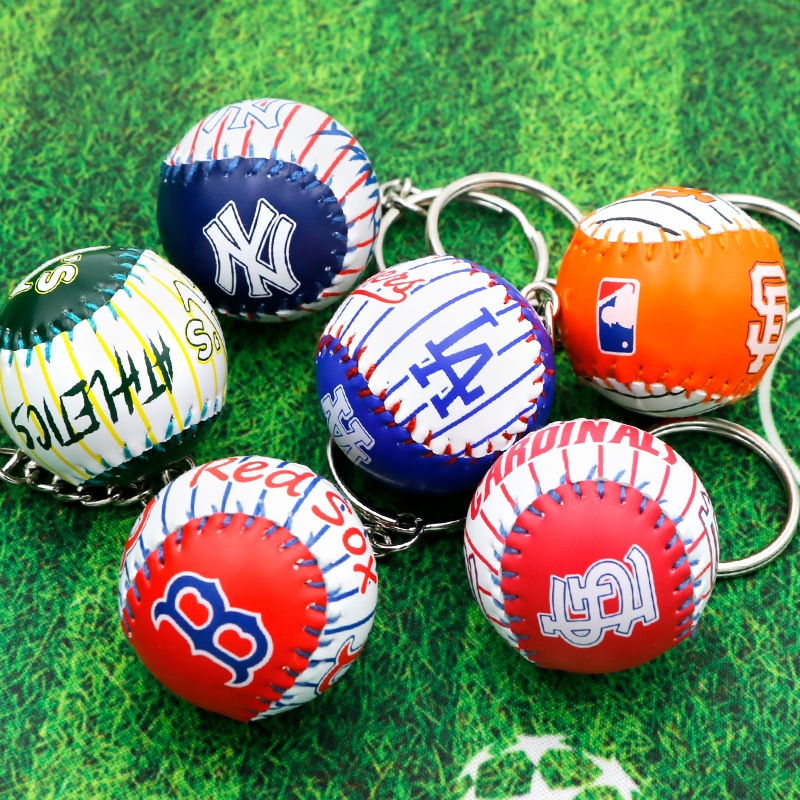 MLB Baseball Keychain พวงกุญแจลูกเบสบอลลายทีม MLB | Shopee Thailand