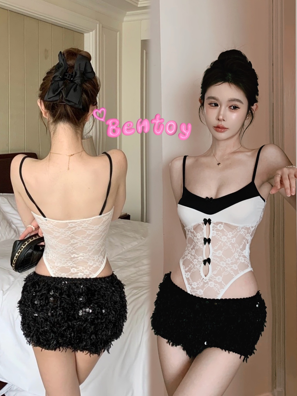 Bentoy(bratop2045)เสื้อเซ็กซี่แต่ไม่โป๊ สายเดี่ยวเสริมฟองน้ำ เสื้อลูกไม้บอดี้สูทำ สวยมาก ...