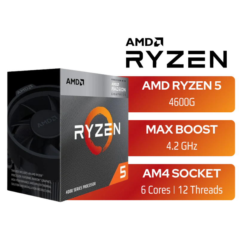 ส่งด่วน+โค้ดลด RYZEN 5 4600G Radeon Graphic AMD CPU AM4 ซีพียู สินค้าใหม่ ประกัน3ปี ศูนย์ไทย ...