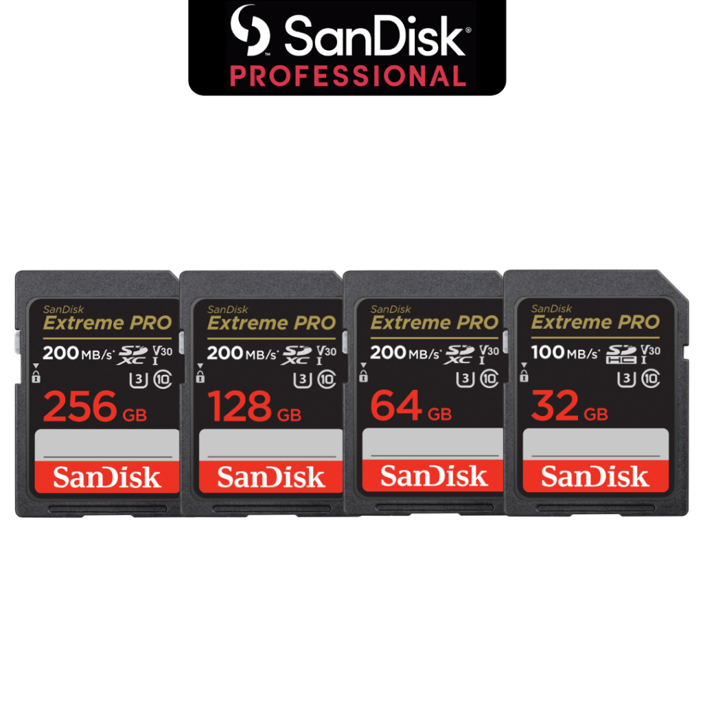 Sandisk Extreme Pro SDCARD SDHC , SDXC SDXXO 32GB-256GB กล้องถ่ายภาพ DSLR กล้อง Millerless ...
