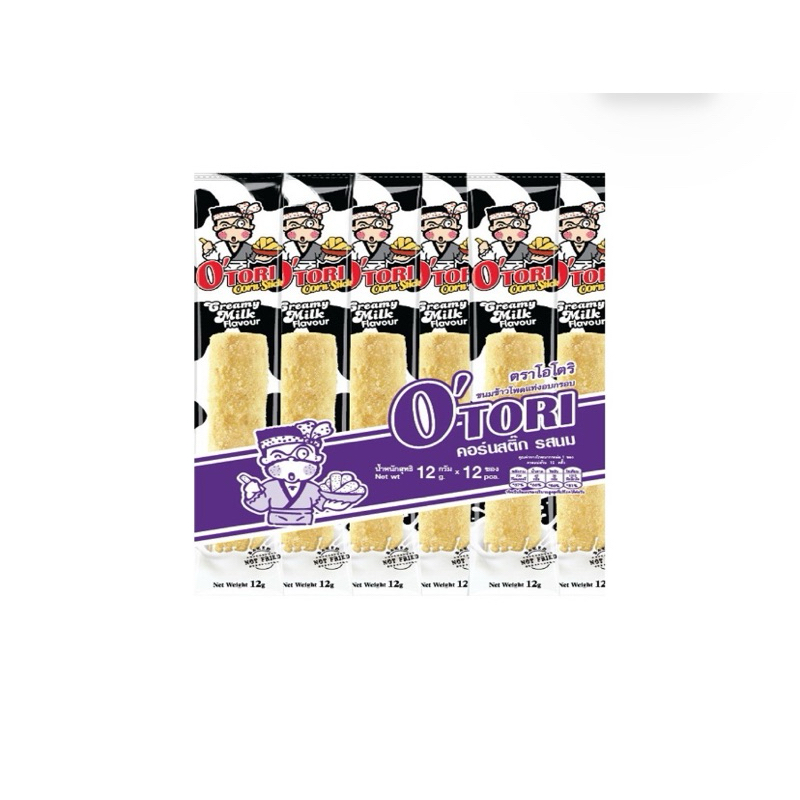 OTORI CORN STICK MILK FLAVOUR 12g. x12 โอโตริ คอร์นสตีก รสนม 12g 5บ. ...