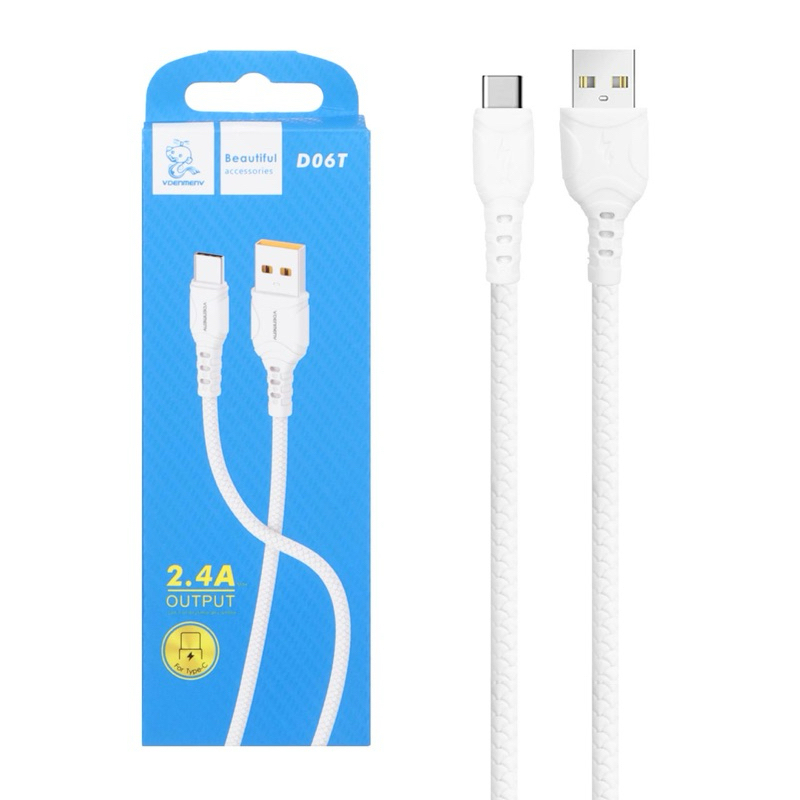 แฟลชชาร์จVdenmenv Type-C D60T 2.4A บรรจุภัณฑ์กล่องสายเคเบิลข้อมูล/ สายเคเบิลข้อมูล Vdenmenv Type ...