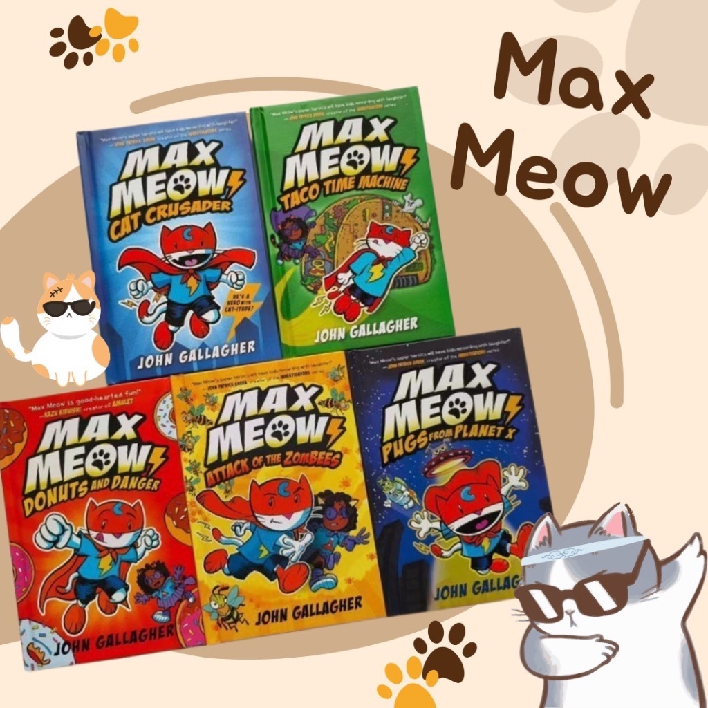 หนังสือชุด Max Meow (ชุด 5 เล่ม) comic book graphic novel dog man cat ...