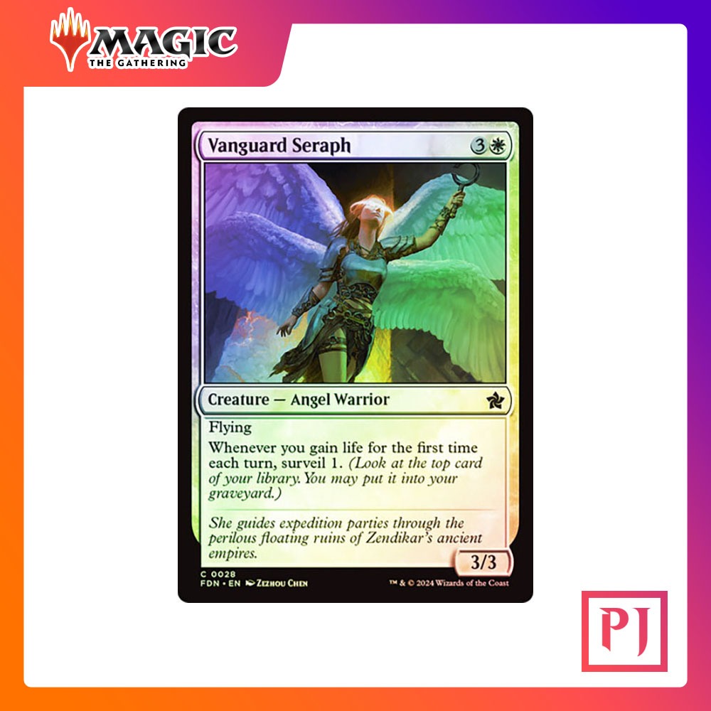 [MTG] Vanguard Seraph [FDN] [WHITE] [COMMON] [FOIL] [ENG] (การ์ดเมจิค ...