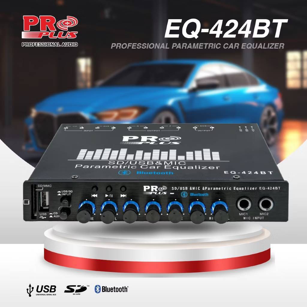 ปรีรถยนต์ Proplus รุ่น EQ424BT เสียบไมค์คาราโอเกะพร้อมปรับเสียง Bluetooth/USB/SD ตัวเดียวจบ ...