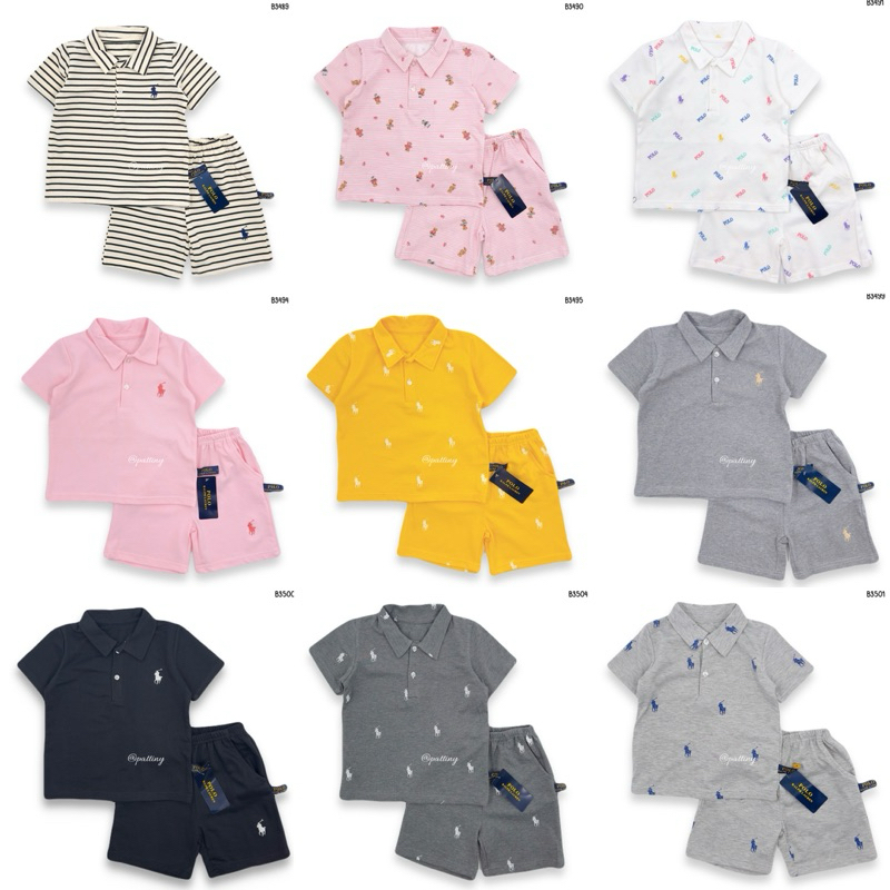 POLO set 2 ชิ้น (เสื้อคอปก+กางเกง)ขนาด 80,90,100cm | Shopee Thailand