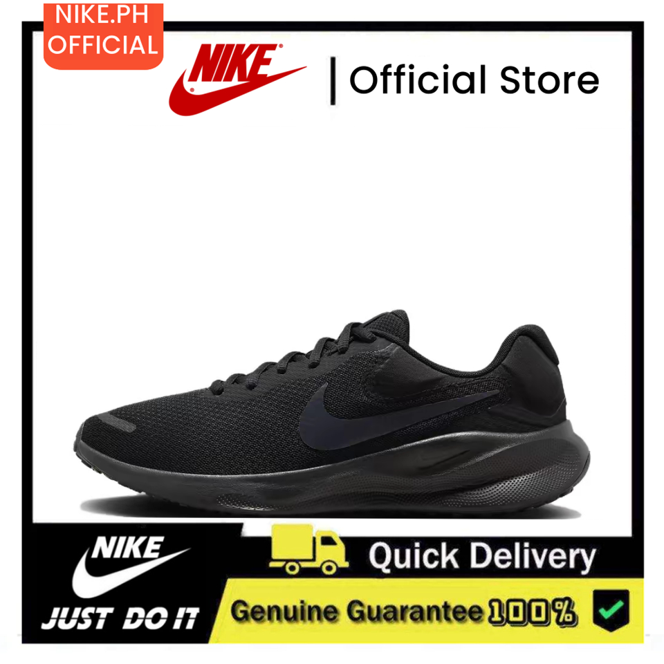 【100%Original】Nike REVOLUTION 7 Black Low Top Sports For Men Leisure ...