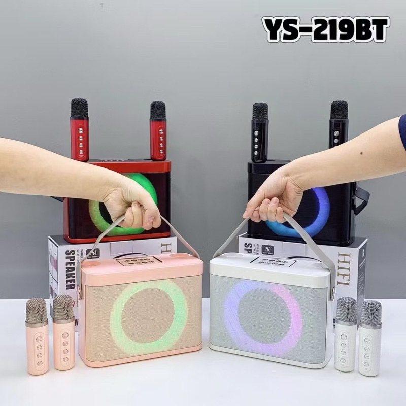 【จัดส่งในพื้นที่】ไมโครโฟนคู่ ลำโพงบลูทูธ YS-219/YS-203 Blutooth Speaker รองรับ USB/TF/AUX ลำโพง ...