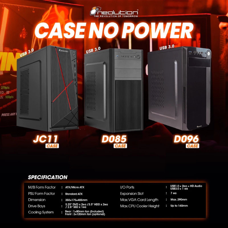 NEOLUTION CASE NO POWER มี 3 รุ่น JC11 - D085 - D096 รับประกัน 1ปี | Shopee Thailand