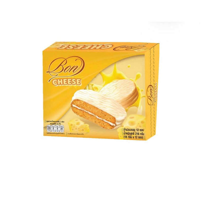 Bon cheese pie cream cheese 216g. (กล่อง 12ชิ้น ครีมชีส) Bon บอน เค้ก ...