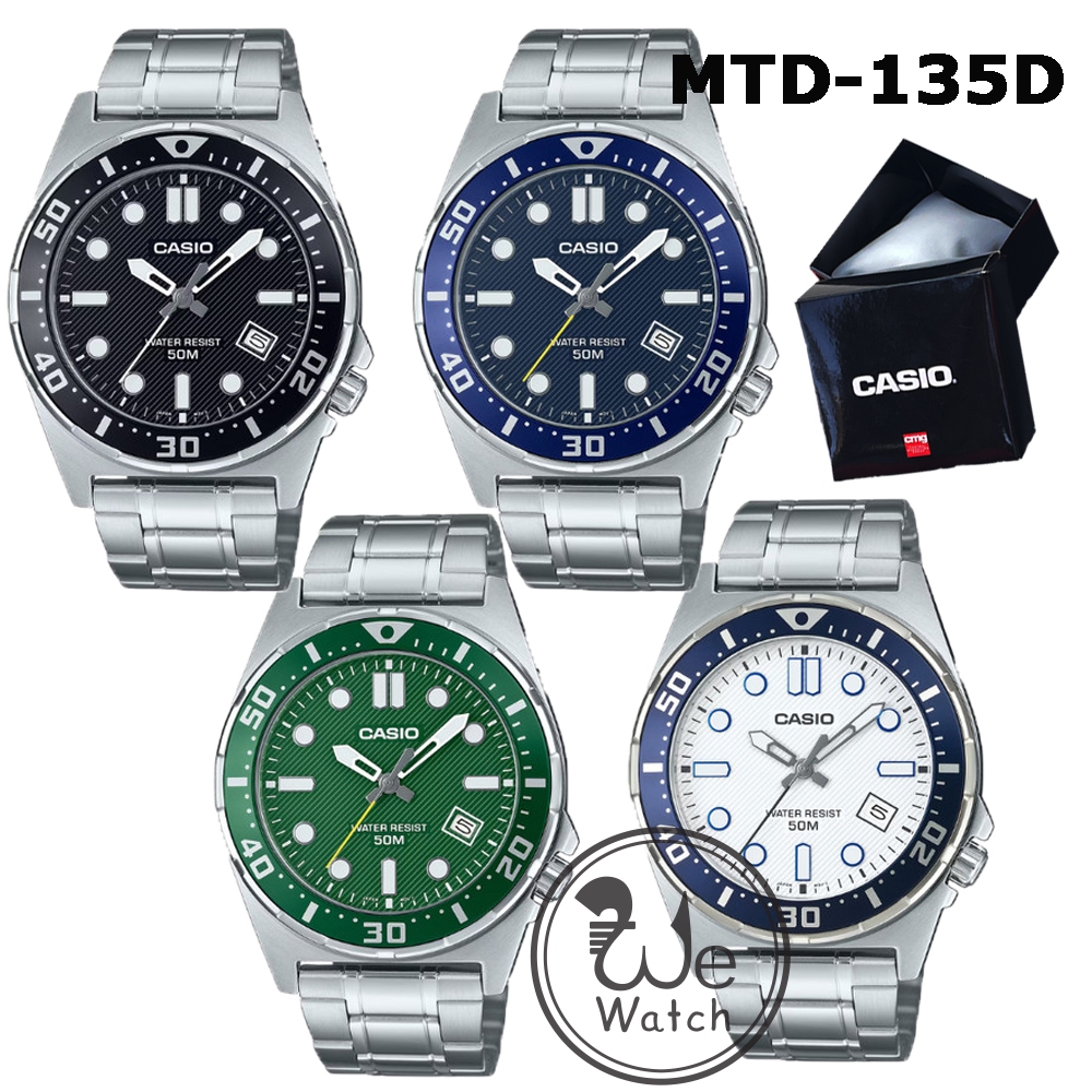 !!ประกัน1ปีและกล่อง CMG!! CASIO รุ่น MTD-135D นาฬิกาผู้ชาย กันน้ำ 50 เมตร MTD MTD135 MTD-135 ...