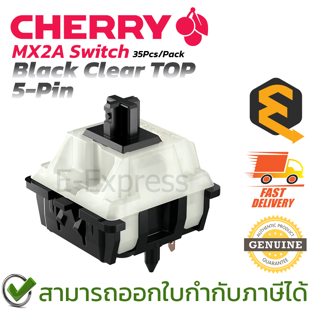 Cherry Switch MX2A Black Clear TOP [5-Pin] [1pack/35pcs.] สวิตซ์สำหรับเปลี่ยน 35ชิ้น/แพ็ค ของแท้ ...