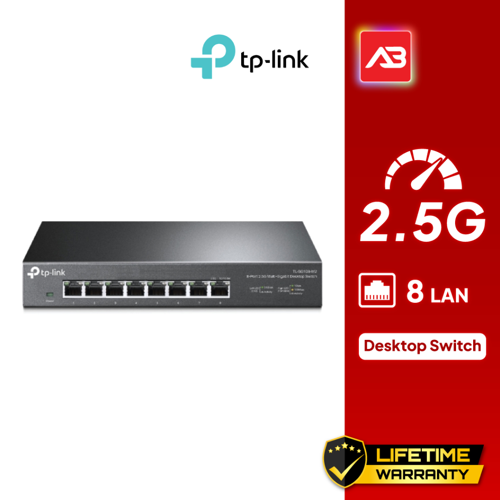 TP-Link 8-Port 2.5G Multi-Gigabit Desktop Switch รุ่น TL-SG108-M2 ...