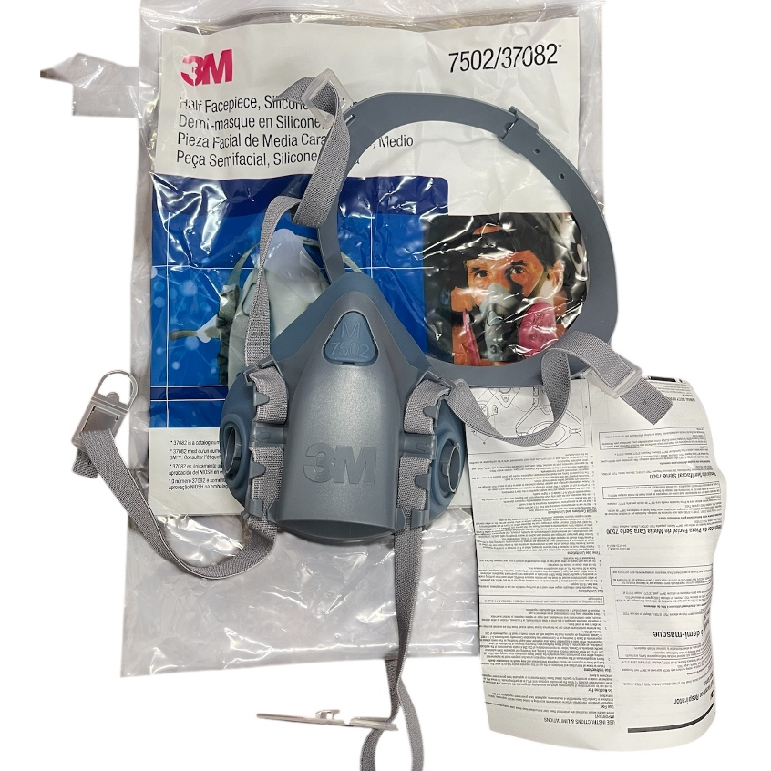 3M 7502 หน้ากากกันสารเคมี ไซส์M ขนาดกลาง (ซิลิโคนครึ่งหน้า) ชนิดกรองคู่ ของแท้100%【หน้ากาก ...