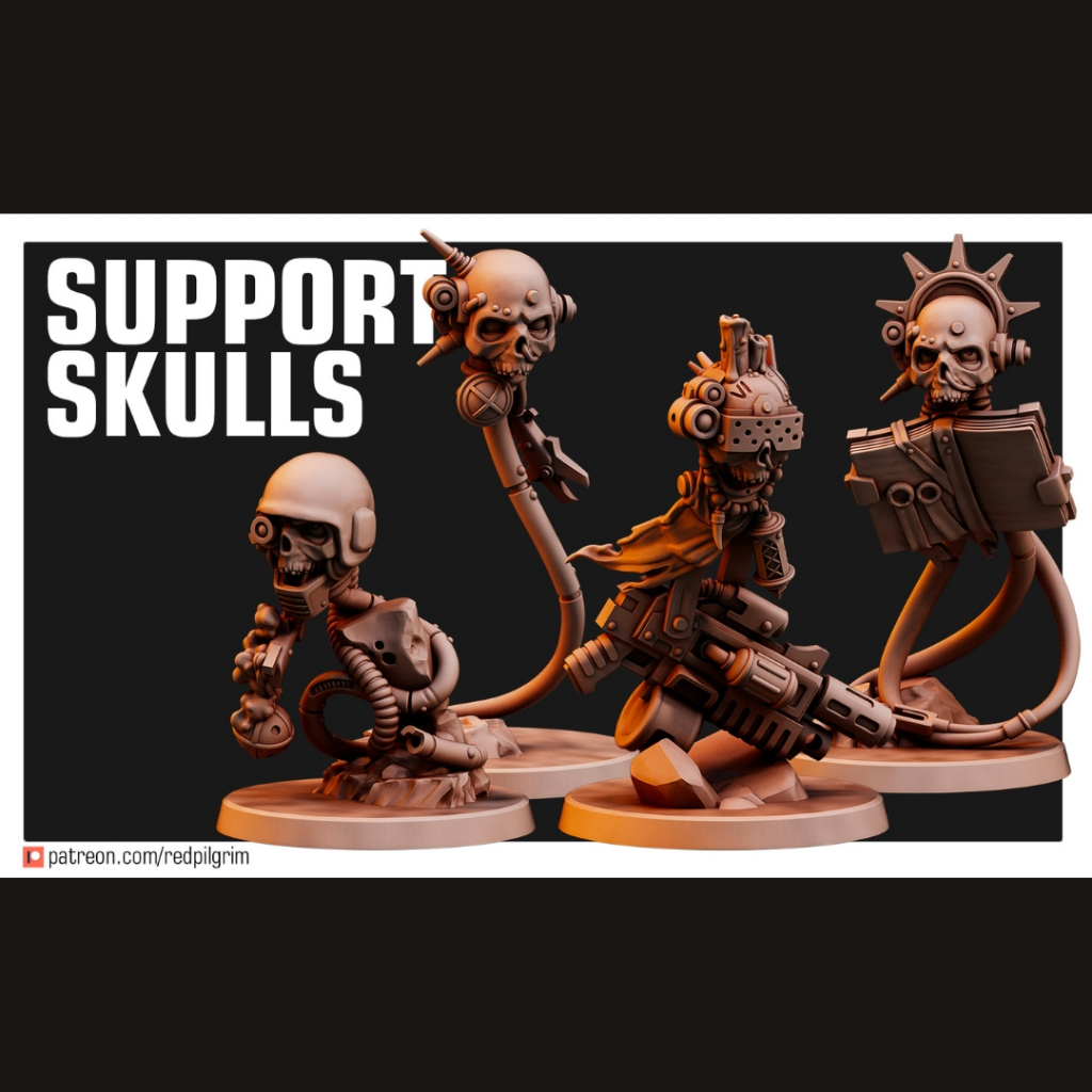 Support Skulls Set 2 - Skull Drones / 28-32mm scale 3D printed ...