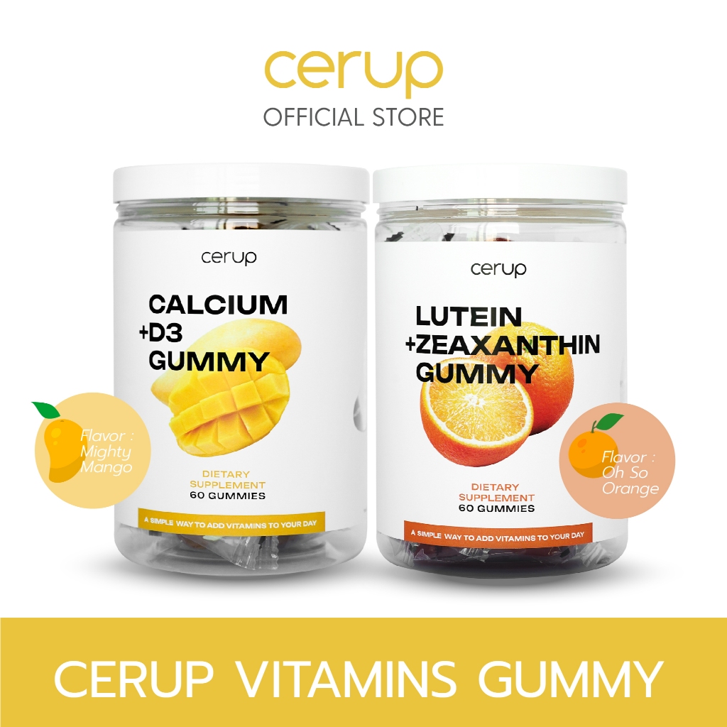 [รวมสูตร] Cerup Calcium+Vit D3 & Lutein+Zeaxanthin 60 Gummies วิตามินก ...