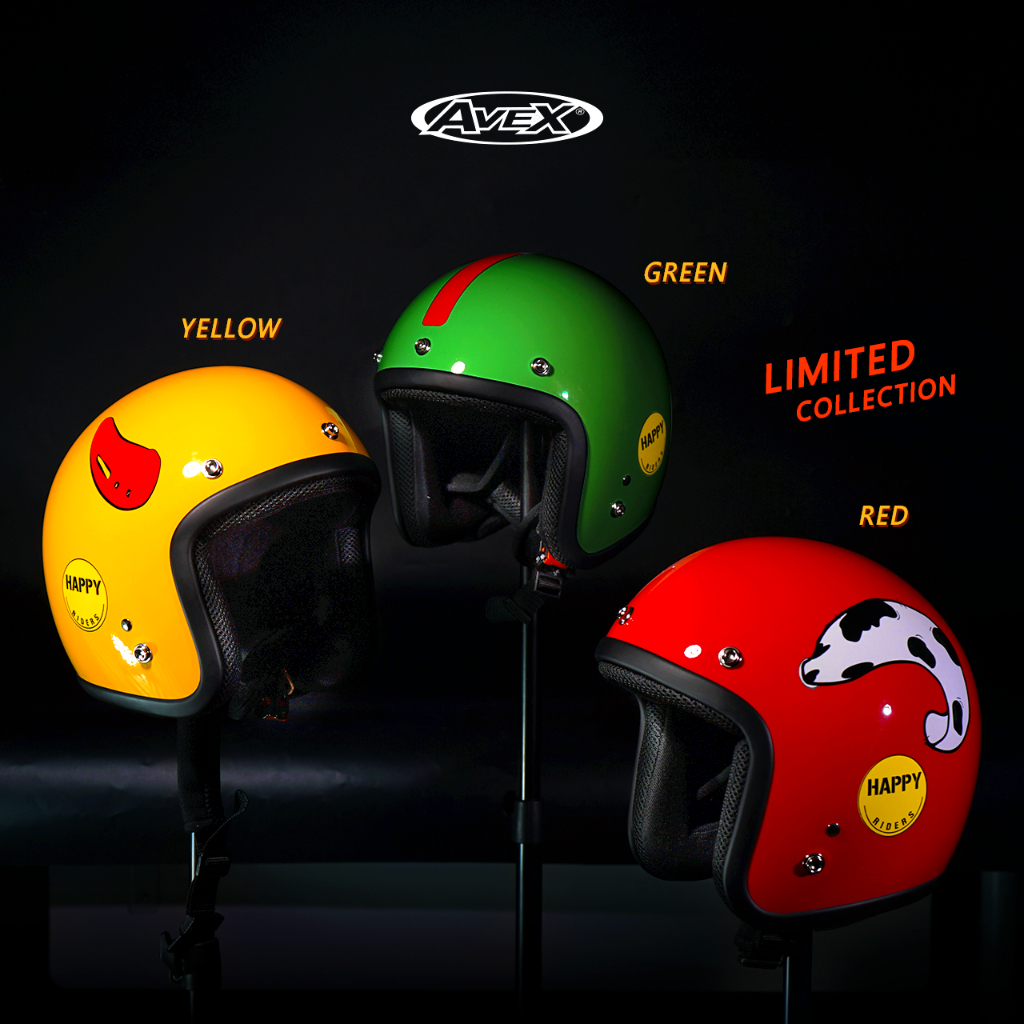 AVEX X Rider หมวกกันน็อคครึ่งใบพรีเมียม ส่งความหลอนให้ทุกการขับขี่ [ของแถมสุด Exclusive ...