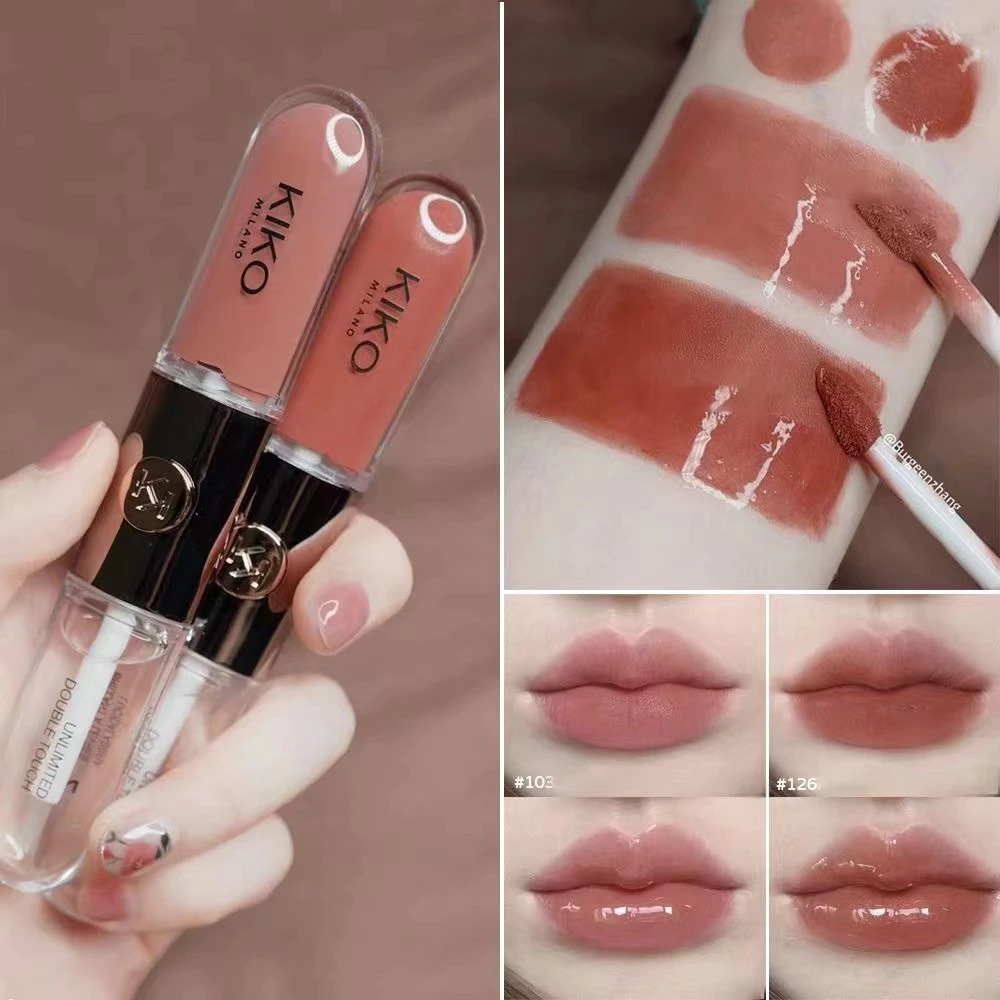 Kiko Milano Minshzee Double Lip Gloss Fog Matte 2 in 1 Double Touch ...