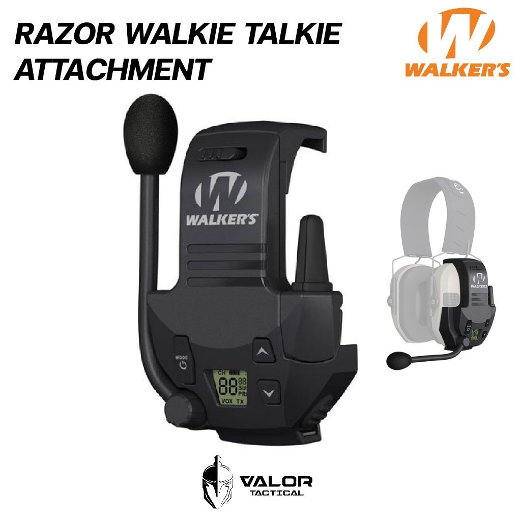 Walker's Razor Walkie Talkie Attachment ไมค์ วิทยุสื่อสาร ระยะส่งสัญญาณ 2-3ไมล์ 22 ช่องสัญญาณ ...
